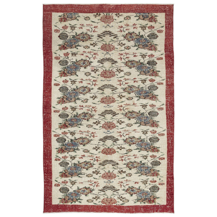 Latitude Vive Amia Vintage Hand Woven Hand Knotted 177 X 283 Beige Area Rug | Wayfair.ie